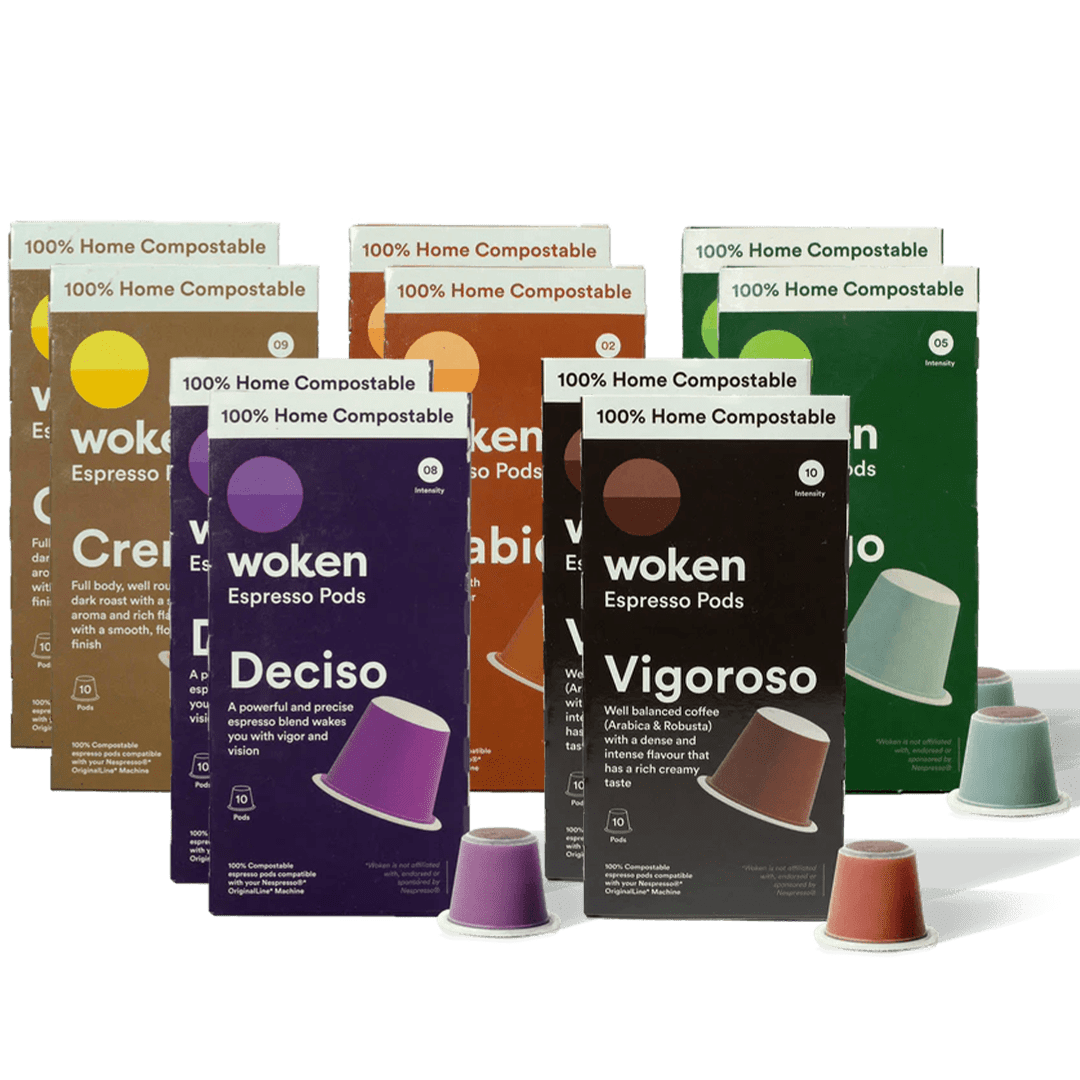 Woken Coffee - 100% Home Compostable Pods for Nespresso
